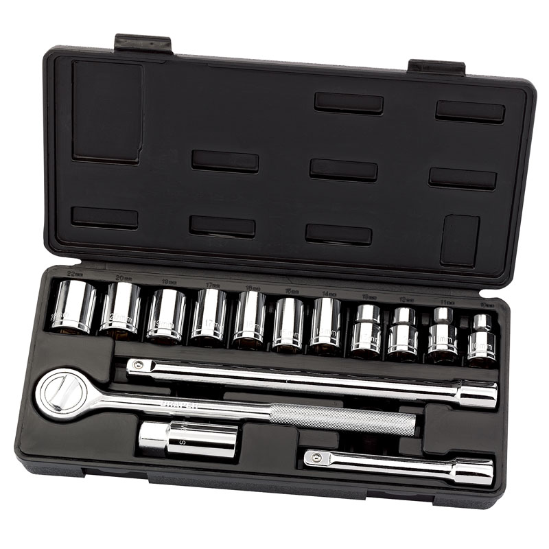 1/2" SQ. DR. METRIC SOCKET SET (15 PIECE) - Motaparts